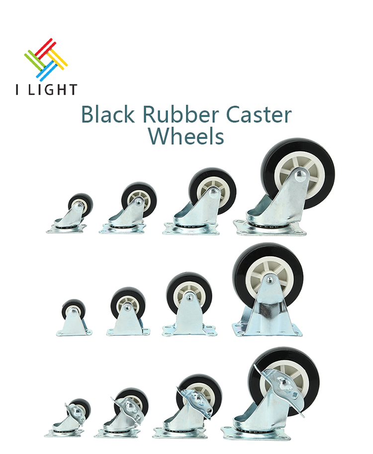(Fast&COD )Black Rubber Caster Wheels (with lock/without lock ...