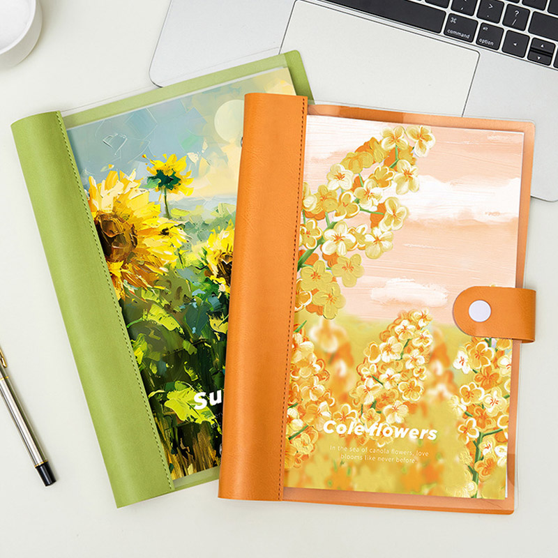 A5/B5 Binder Notebook PU Leather Loose-Leaf Notebook Oil Painting Cover ...