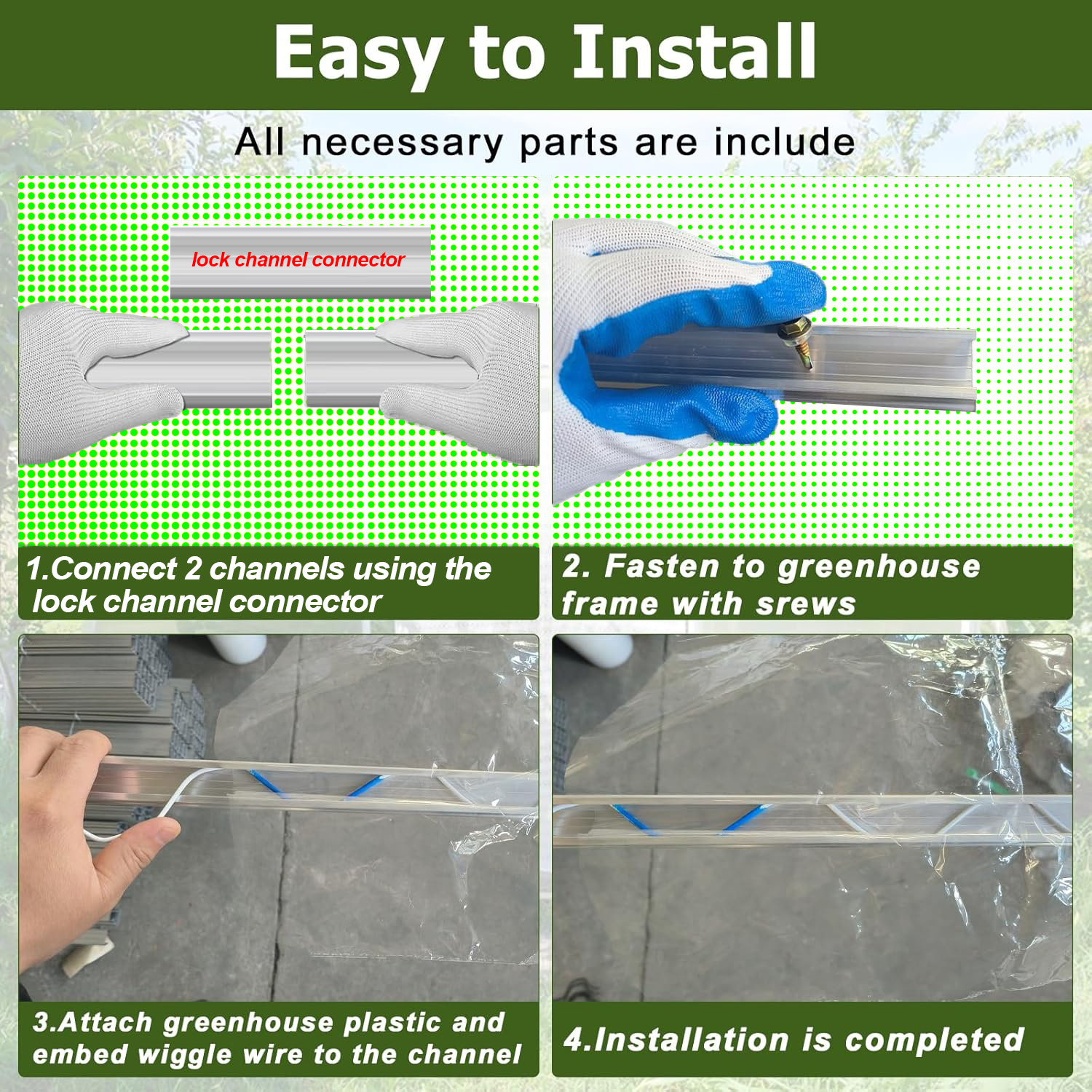 1m x 2pcs Aluminum Lock C Channel with Wiggle Wire & aluminum lock ...