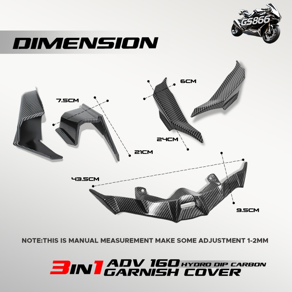ADV 160 3 IN 1 WINGLET HEADLAMP COVER HEADLIGHT EYEBROW AND SIDE WIND ...