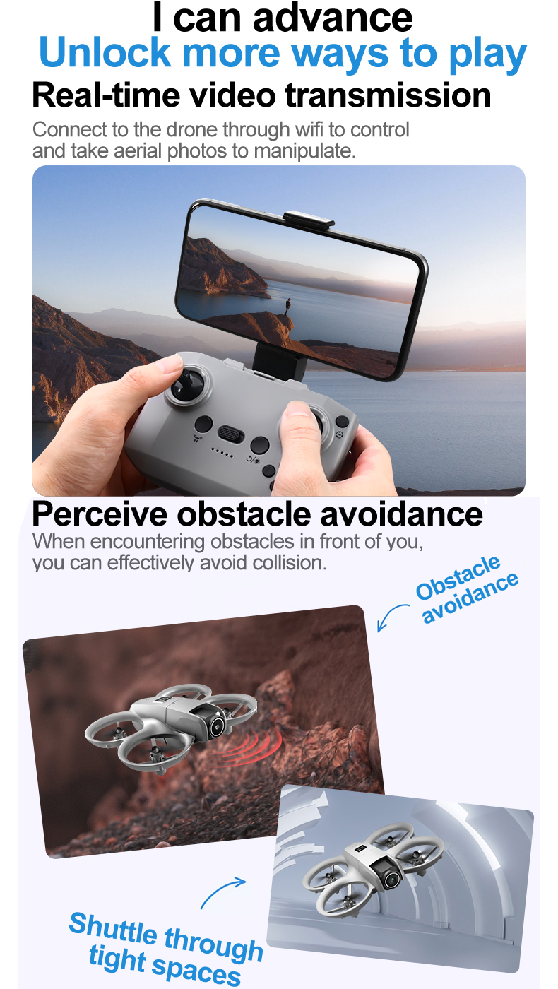 Drone 4K Dual Camera Dual Battery DJI Neo Wifi Optical Flow Obstacle ...