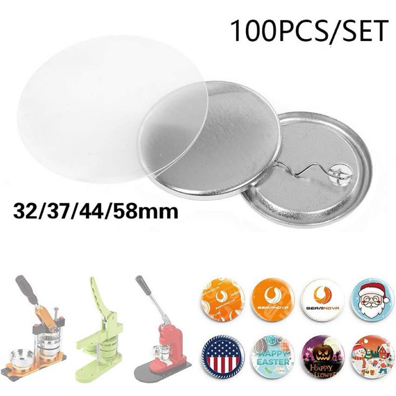 100pcs 25-58mm Button Pin Sets, Durable Metal Tinplate, DIY Custom ...
