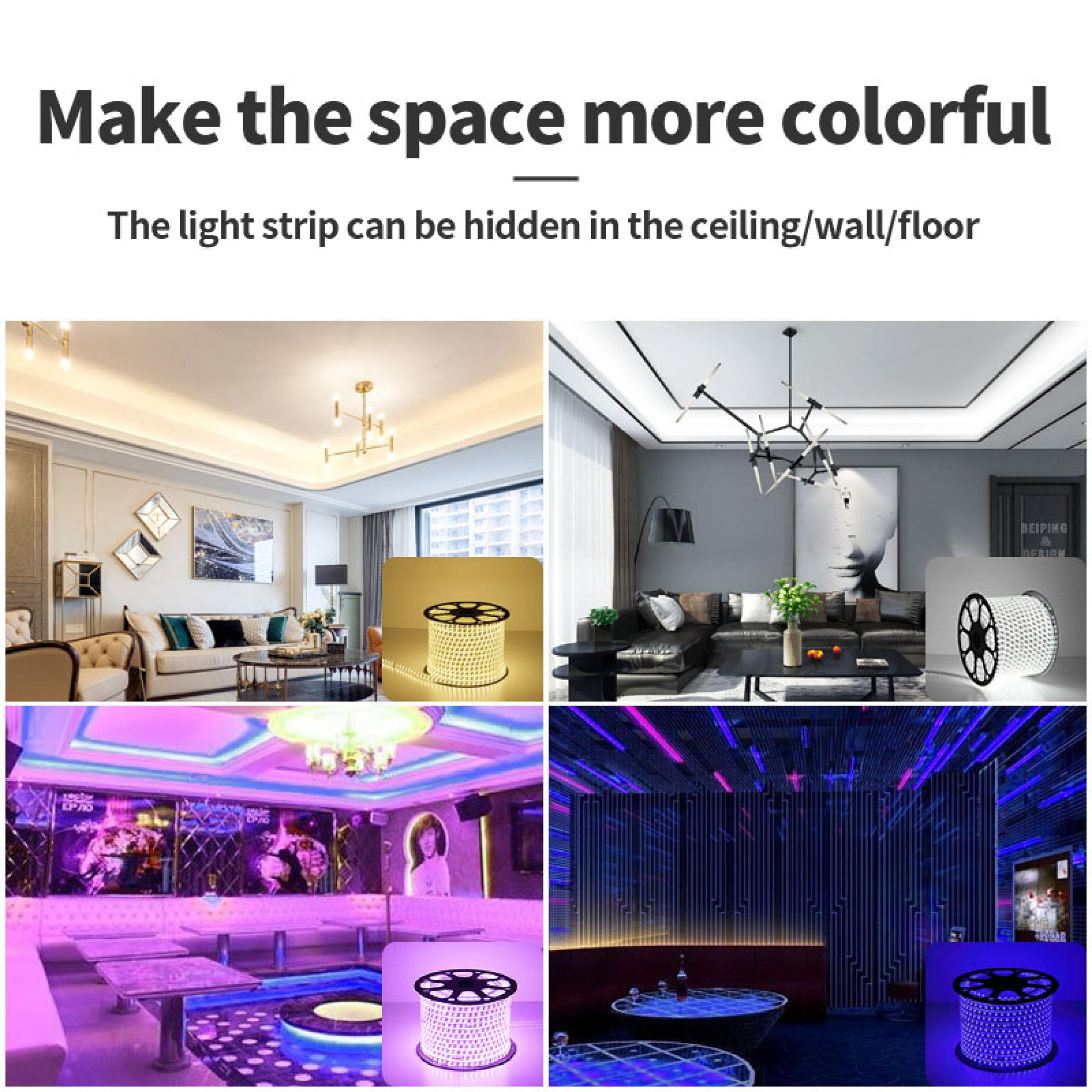 LED Strip Lights Waterproof 5M/10M/20M COB tape lights Outdoor ...