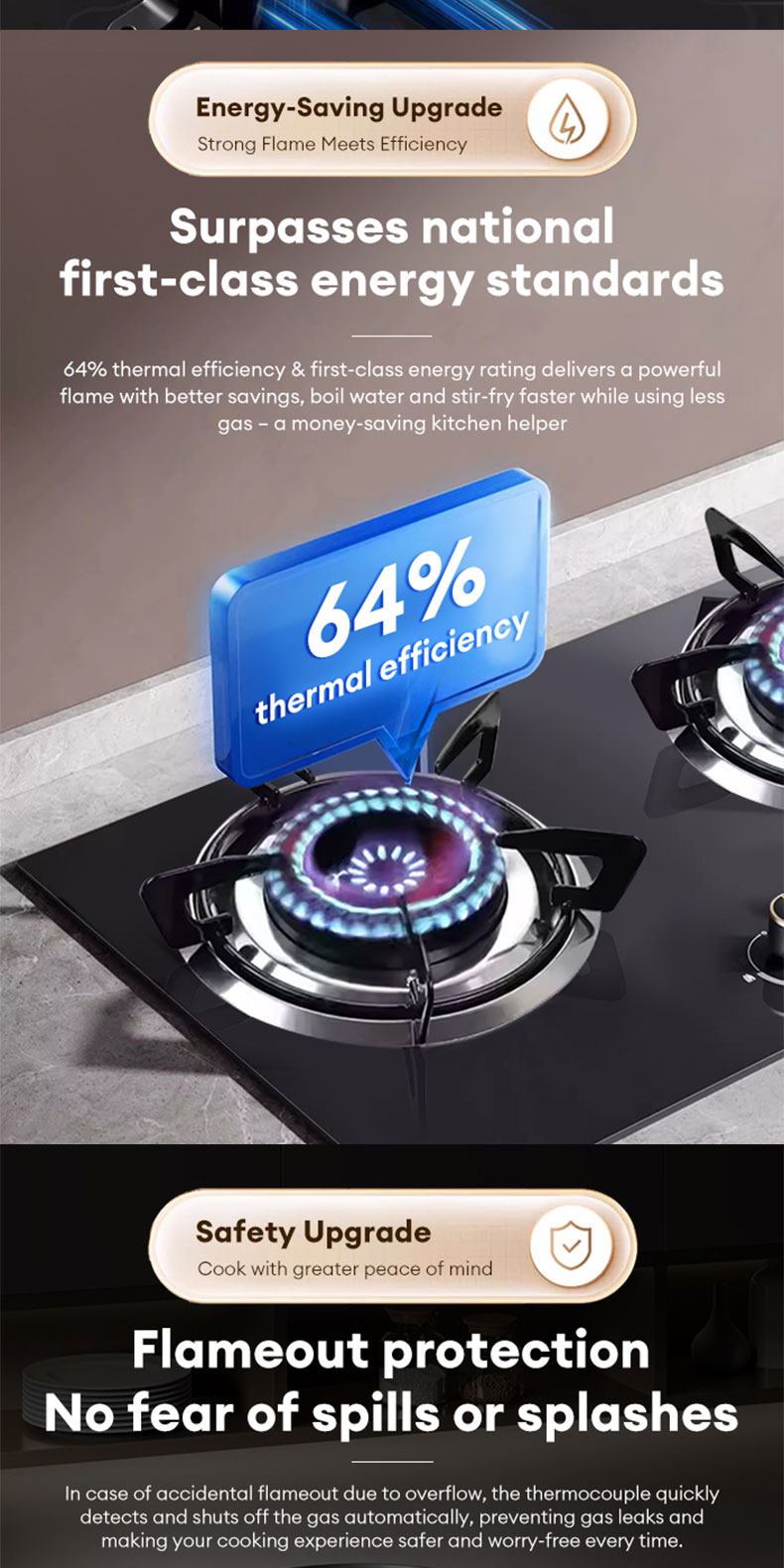 TIXX gas stove tempered glass surface Gas Stove Two Burner portable ...