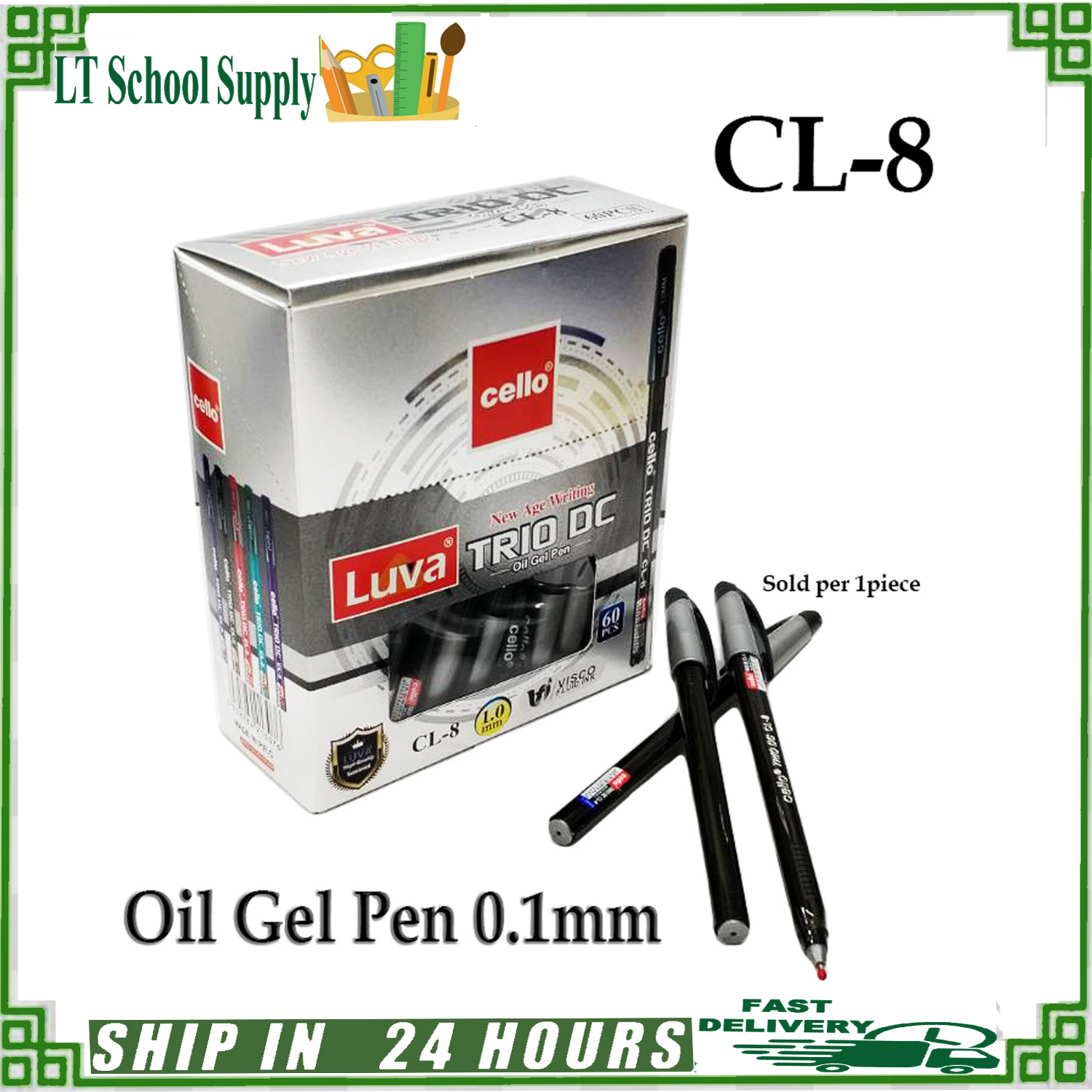 CELLO TRIO DC Oil Gel Pen 0.1mm Triangular Shape Barrel ( sold per 1 ...