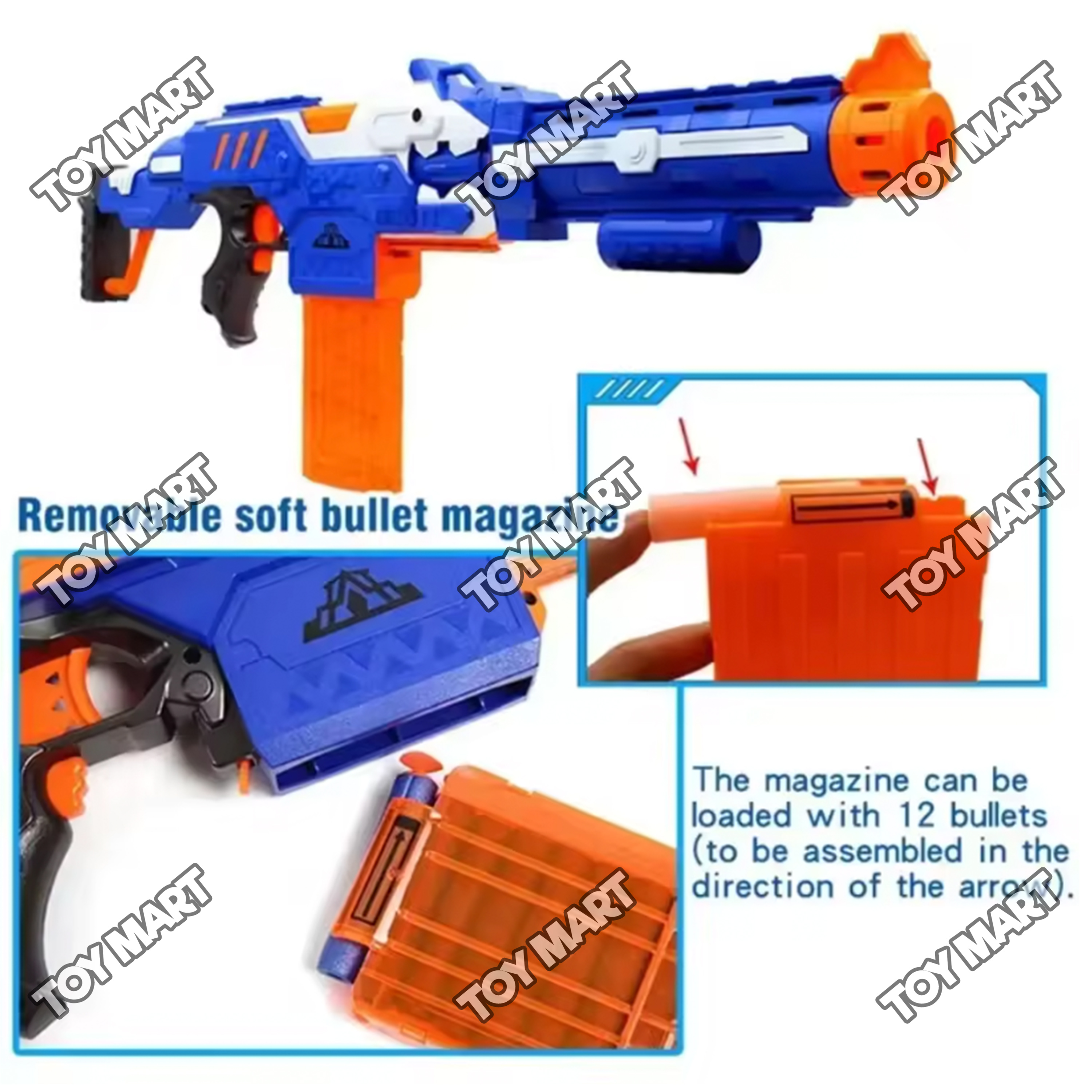 BLAST Long Barrel Stryfe Soft Bullet Toy Gun EVA Dart Blaster Toy for ...
