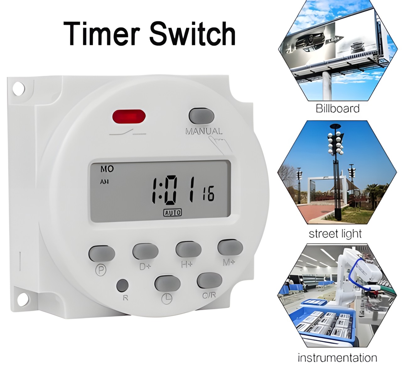 SINOTIMER 220V Weekly 7 Days Digital Programmable Timer Switch Relay ...