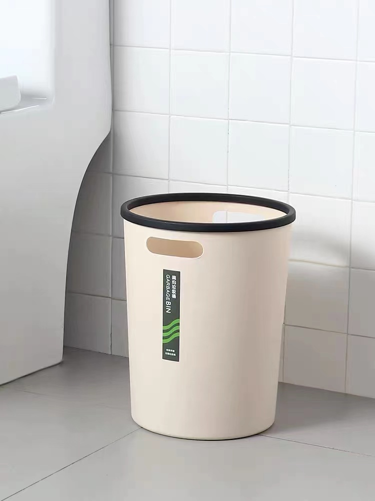 Pressing Ring Trash Can Plastic Garbage Can For Kitchen Bathroom ...