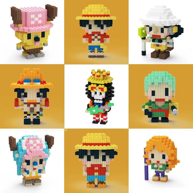 【DUZ】One Piece Luffy Toys Cute Block Mini Anime Character Building ...
