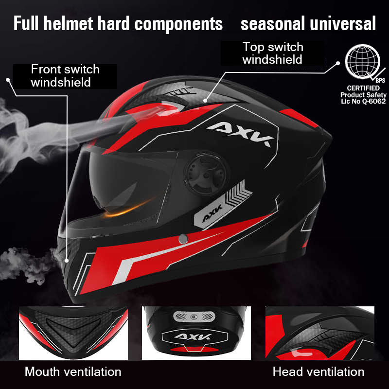 AXK Motorcycle Helmet Full Face Dual Visor 557 Full Series Helmet with ...