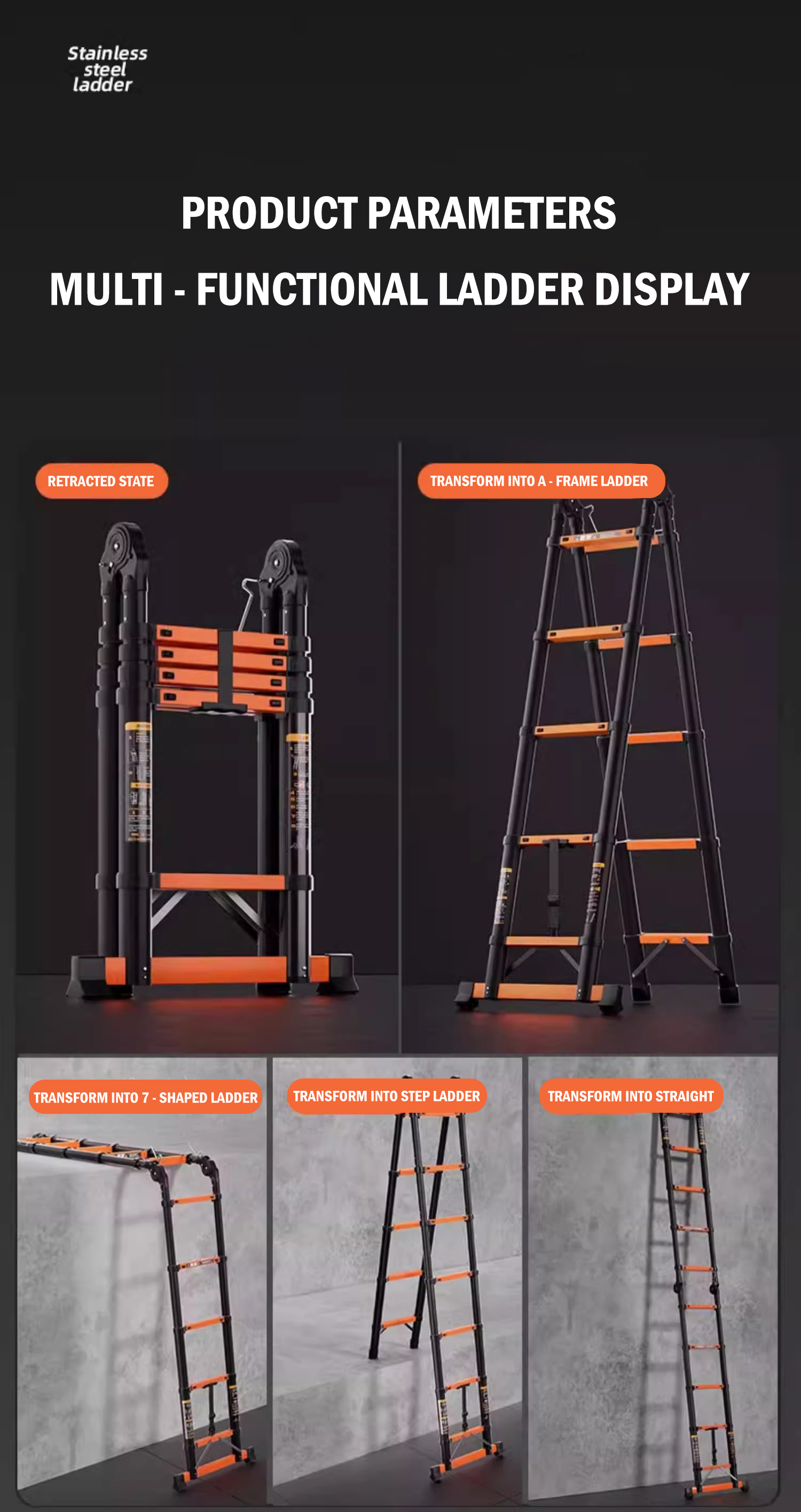 Telescopic Ladder Heavy Duty Hagdanan Ladder Aluminum Portable Ladder ...