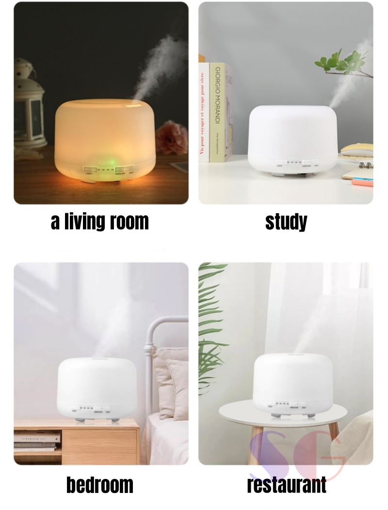 500ML 7 LED Humidifier with Essential oil Ultrasonic Aromatherapy ...