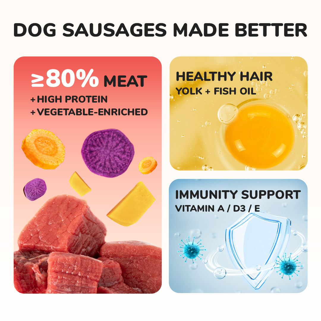 Petibox Dog Sausage Meat & Veggie Stick 20pcs Natural with Real Meat ...