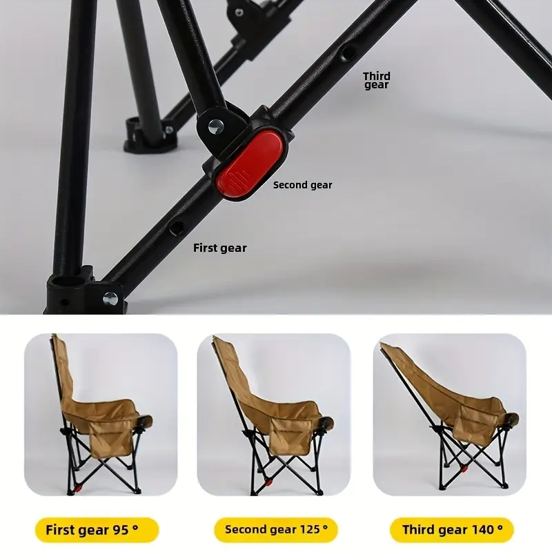 CEMAL Camping Chair and Table Set Moon Chair Outdoor Folding Chairs 3 ...