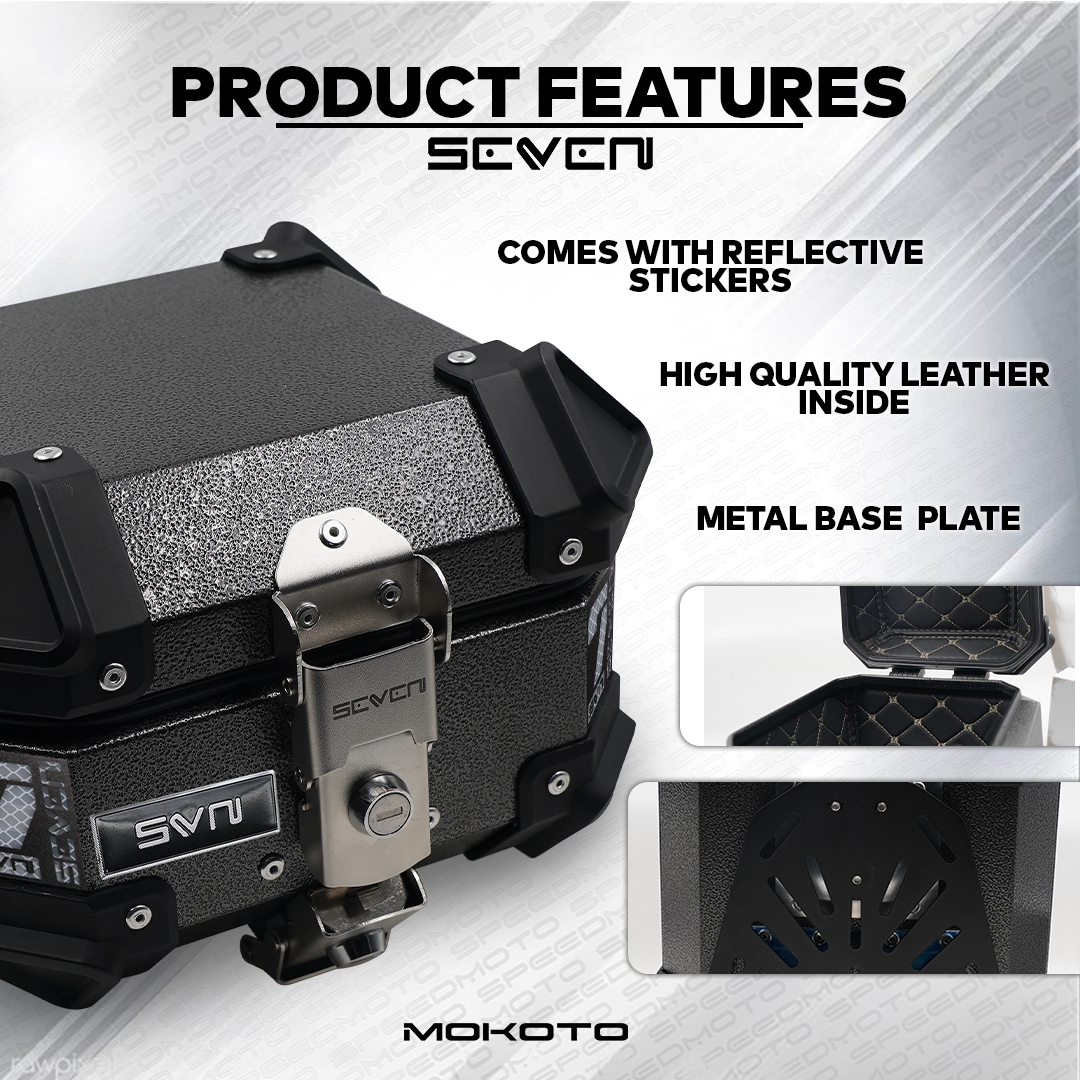 MOKOTO SEVEN SERIES 10L ALLUMINUM ALLOY TOP BOX STORAGE UNIVERSAL FOR ...
