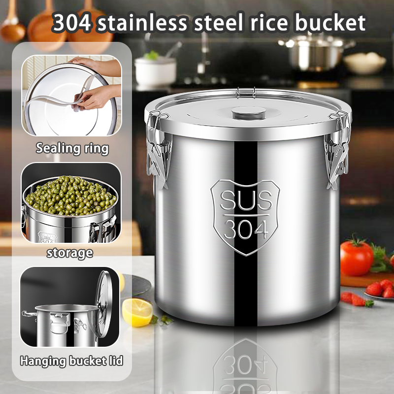 304 Stainless Steel Rice Dispenser 33L/53L - Airtight, Anti-Insect ...