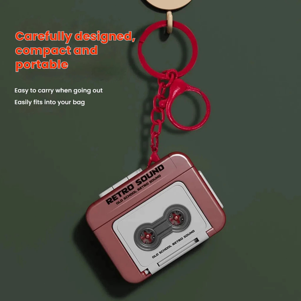 【COD】Mini Retro Cassette Recorder Couple Gift Keychain Fun Music Box ...