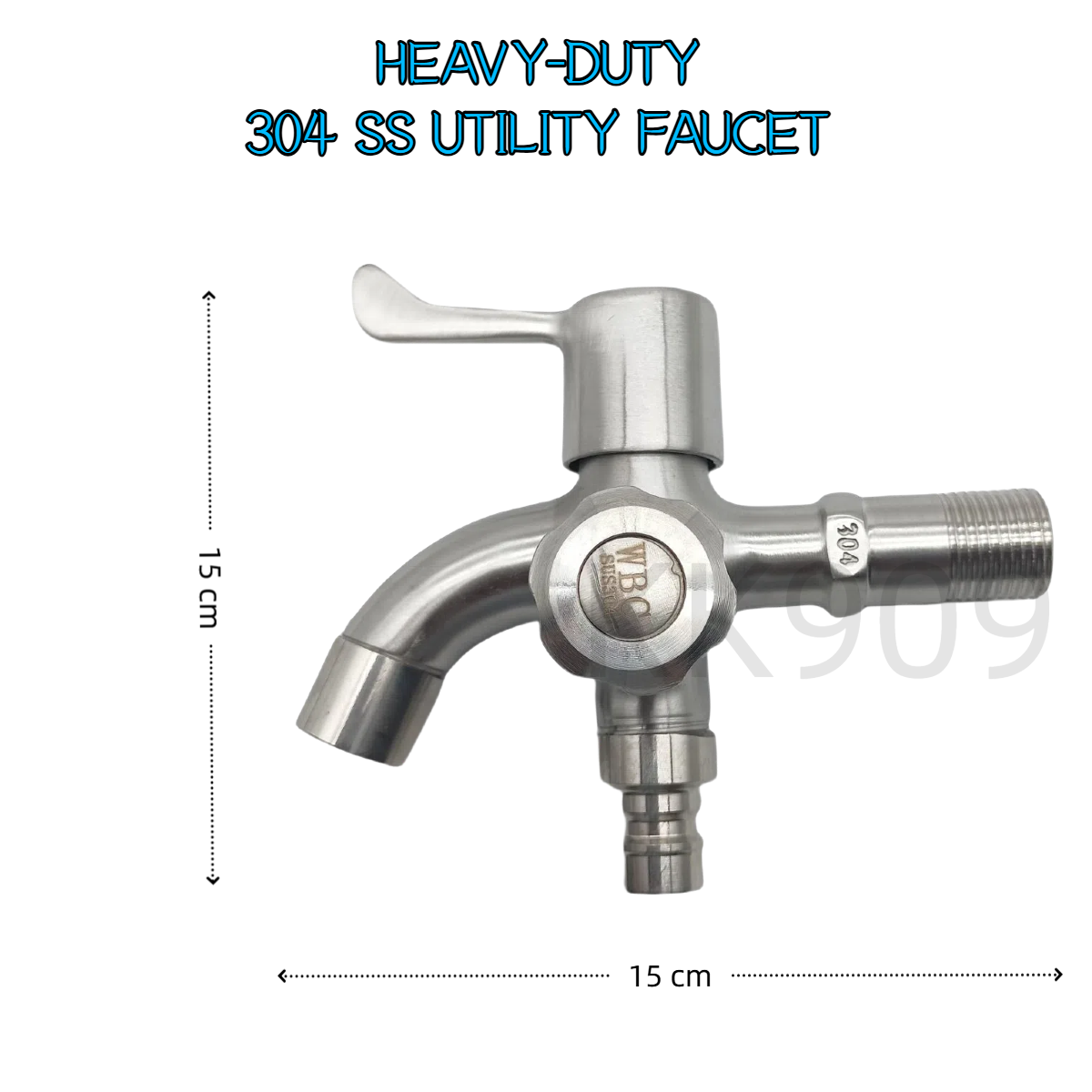 2-Way Heavy Duty 304 Stainless Steel Faucet - Dual Port Industrial ...