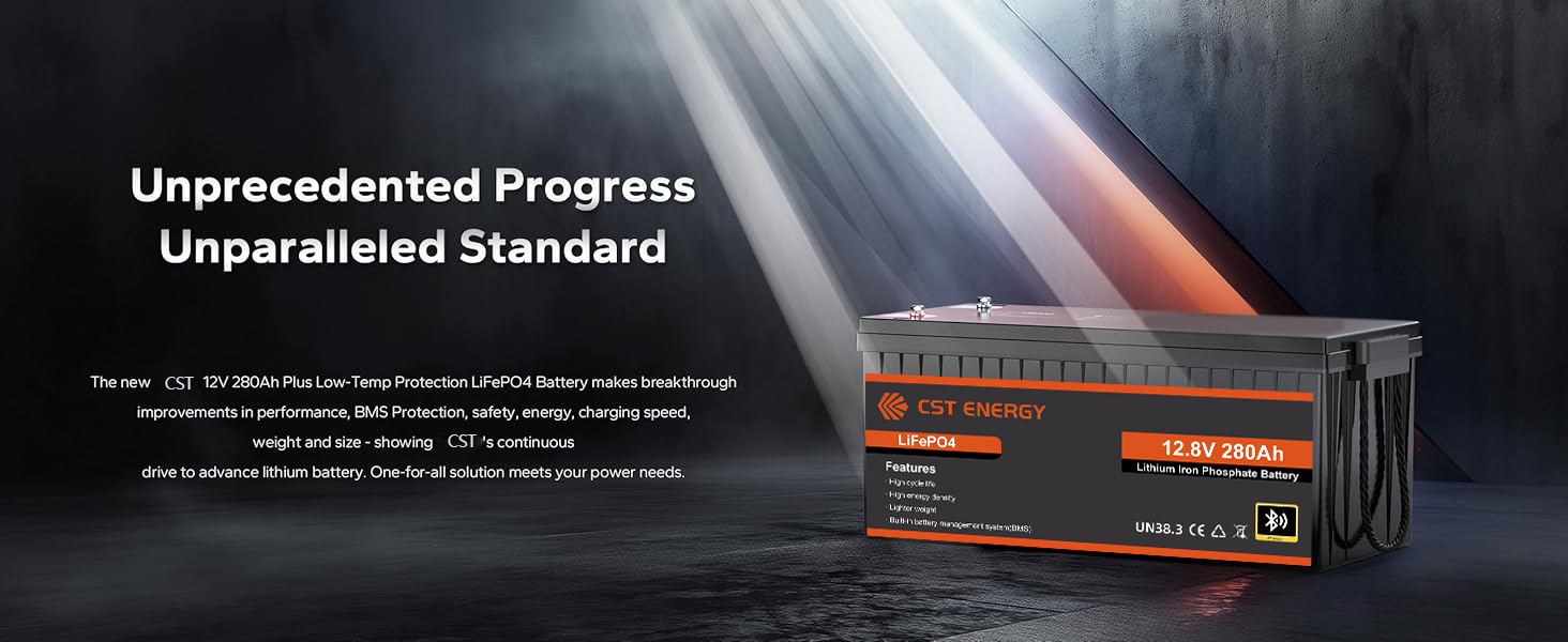 CST ENERGY 12V 280AH LiFePO4 Lithium Battery with Bluetooth 3584wh ...