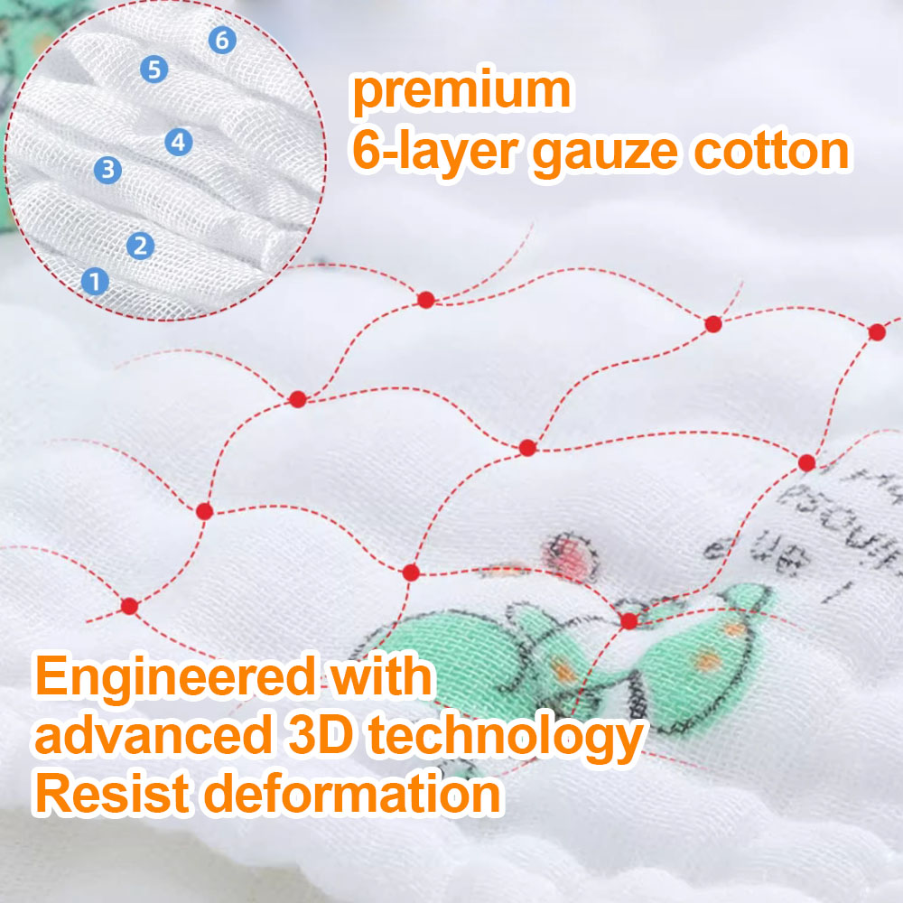 5PC Large Baby Face Towel 100% Organic Cotton Ultra-Soft Newborn Bimpo ...
