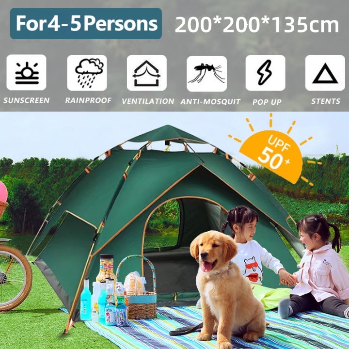 Premium Camping Tent 4/6 Person Waterproof Dome Shelter UV Protection ...