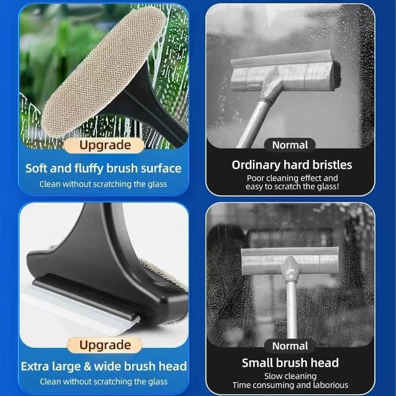 3In1 Window Screen Cleaner Brush With Long Handle Double-Sided ...