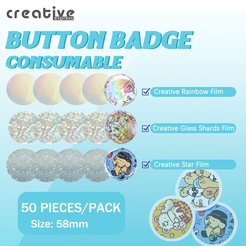 Creative Mylar Film 50PCS For Badge Glass Shards / Stars / Rainbow Film ...