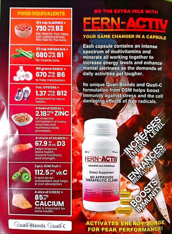 Ifern Fern Active B1 B2 B6 and B12 Vitamins 60capsule | Shopee Philippines