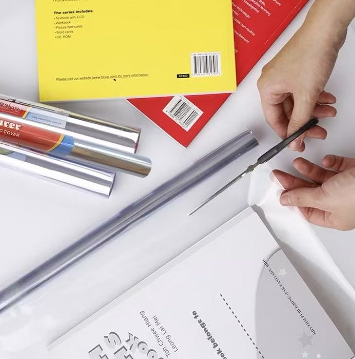 Waterproof plastic cover 5m Cut- Size Protective film for books Clear ...