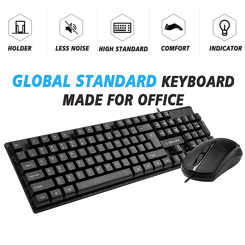 Office 104 Keys Basic Interface Game Gaming USB Keyboard and Mouse ...