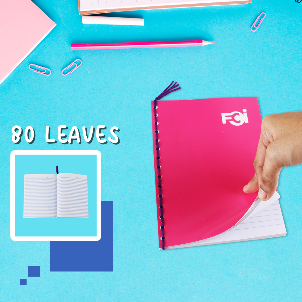 FCI Yarn Notebook 80 Leaves Assorted Colors for High School 10pcs (Sold ...