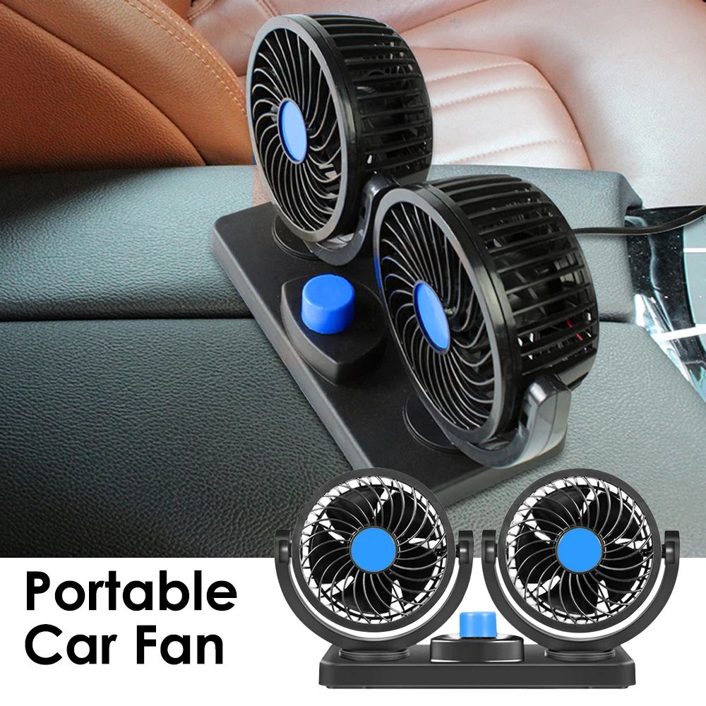 2025 New 12V 24V Electric Vehicle Fan Double Head 2 Double Head Air ...
