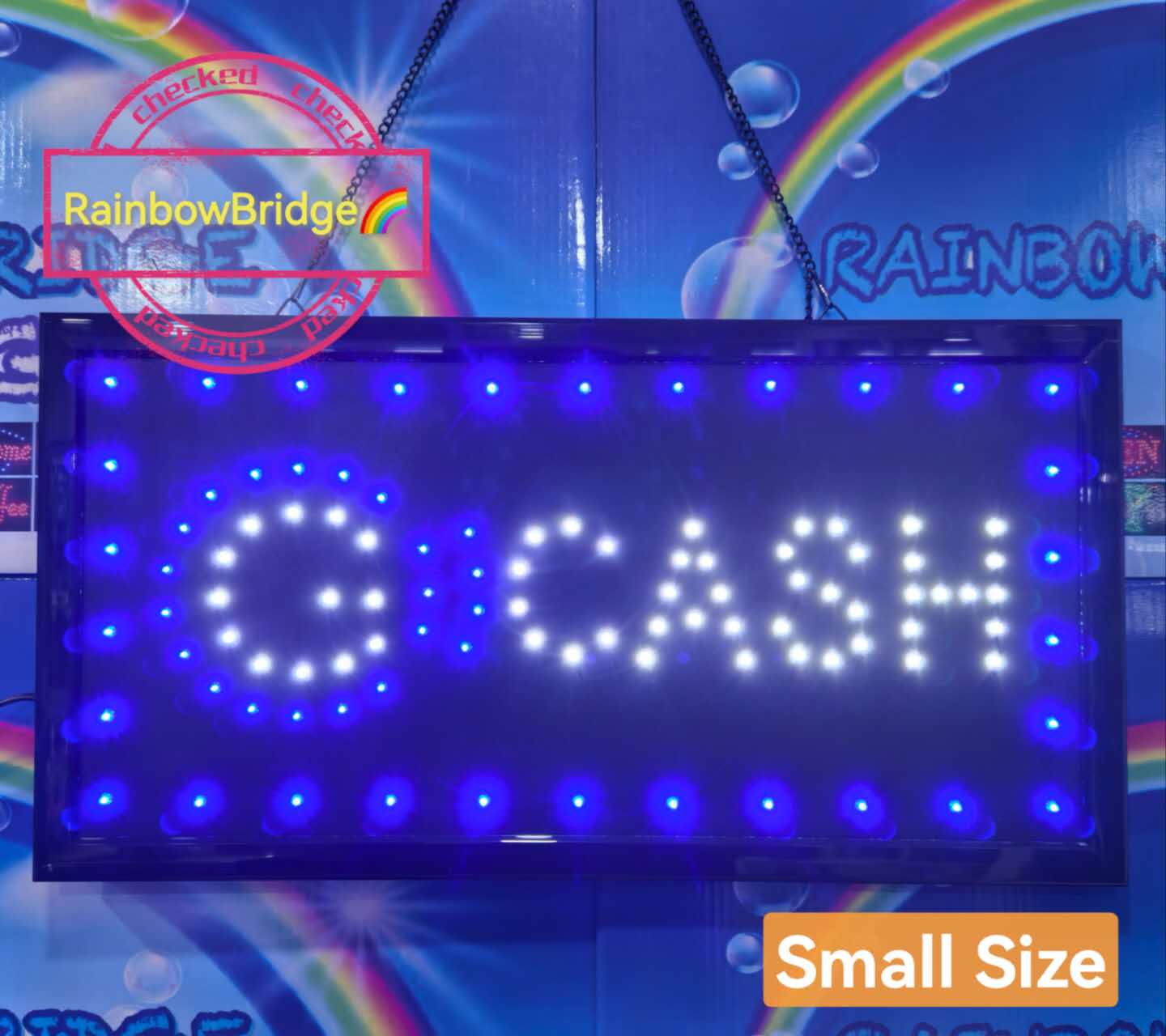 RAINBOW BRIDGE LED SIGNAGE G-CASH (New-BLUE+WHITE-Small-Large) #SIZE ...