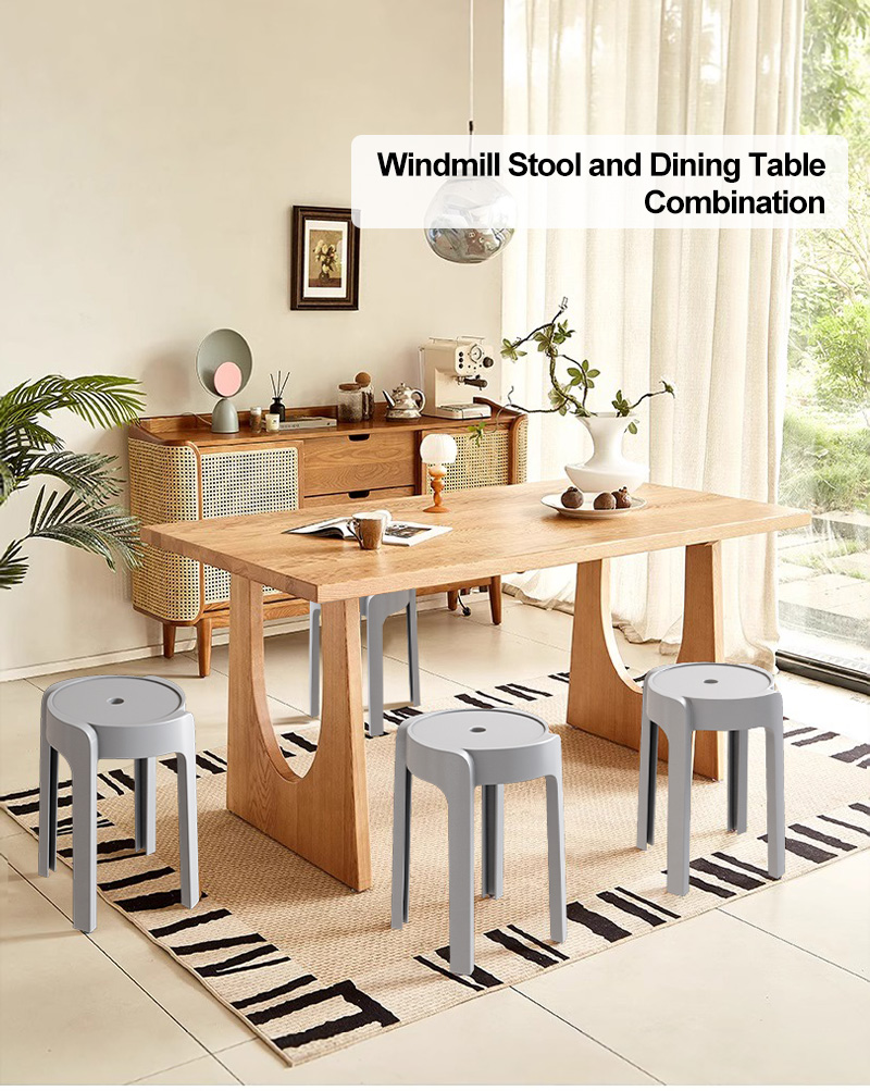 Kabi Thickened Plastic Stool Nordic Round chair for dining table ...