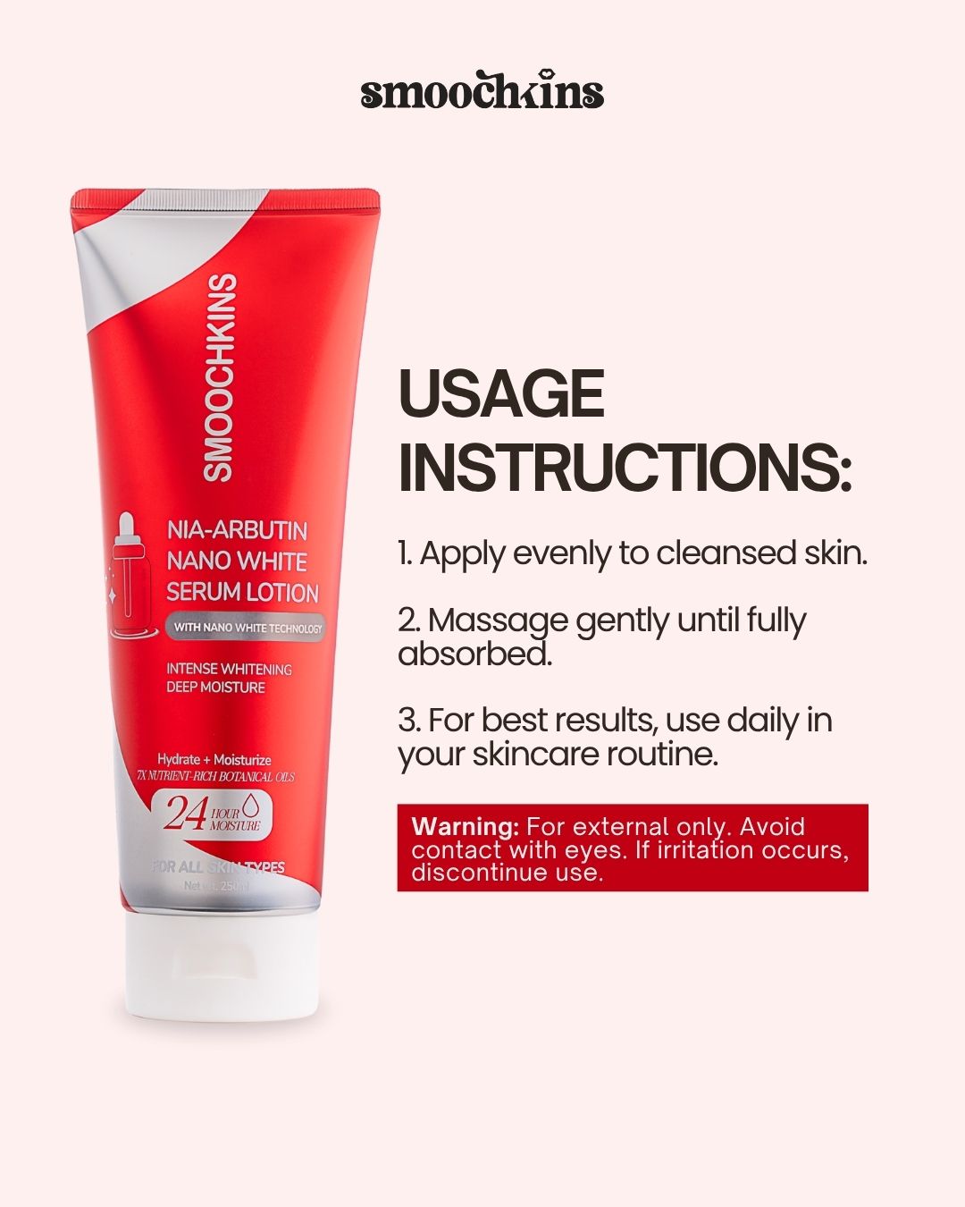 Smoochkins Niacinamide Arbutin NanoWhite Serum Lotion for Whitening ...