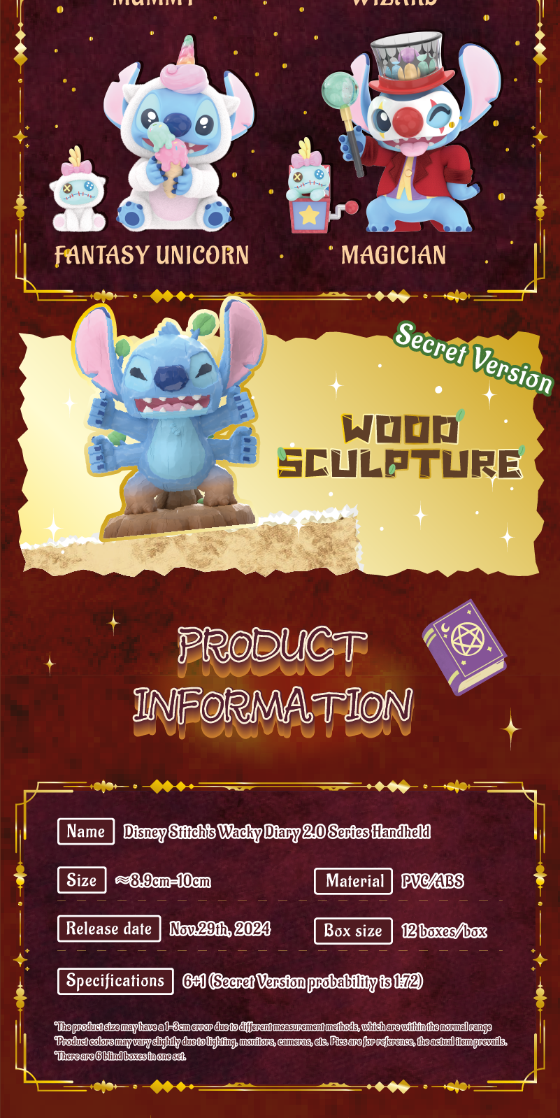 MINISO TOP TOY Disney Stitch's Wacky Diary 2.0 Series Blind Box Set ...