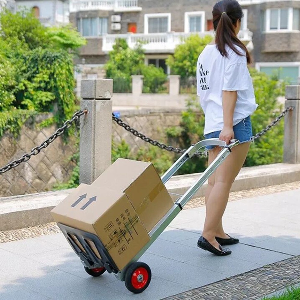 Heavy Duty Folding Hand Truck Trolley Angkat Barang Portable Steel ...