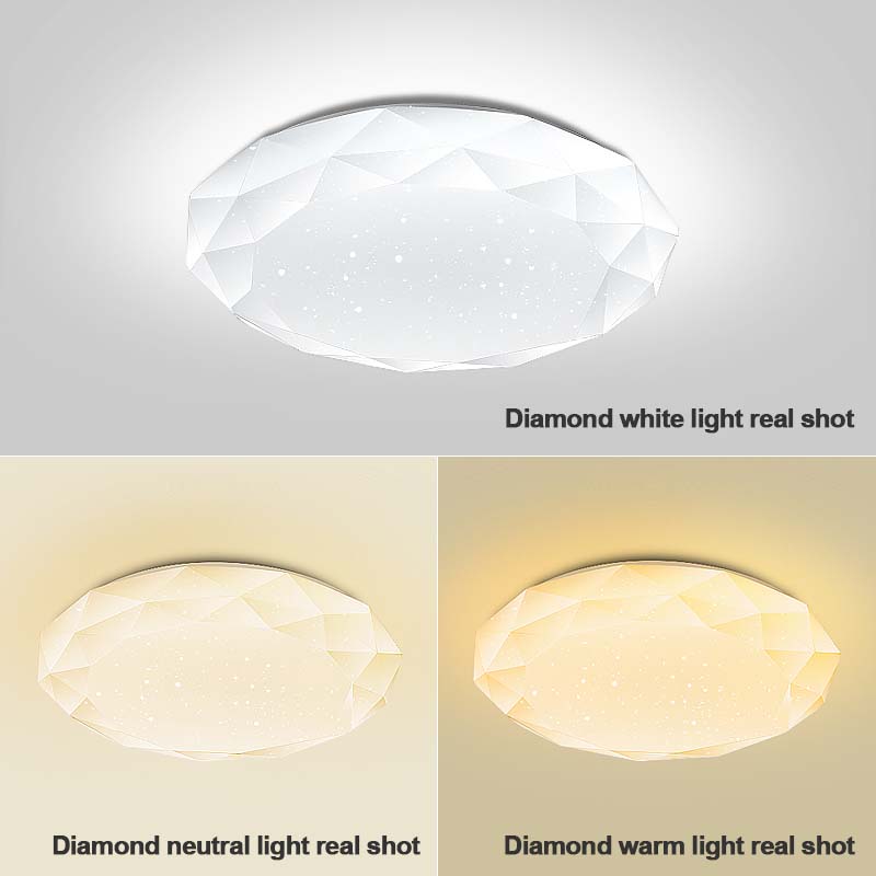 Yowxii Diamond LED Ceiling Light Tri Color Room Light For Living Room ...