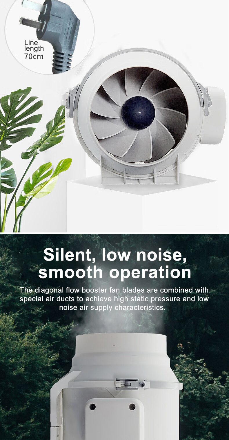 MIDOO Exhaust Fan 4"/ 5"/ 6"/ 8"inch High Suction Power Inline Duct ...