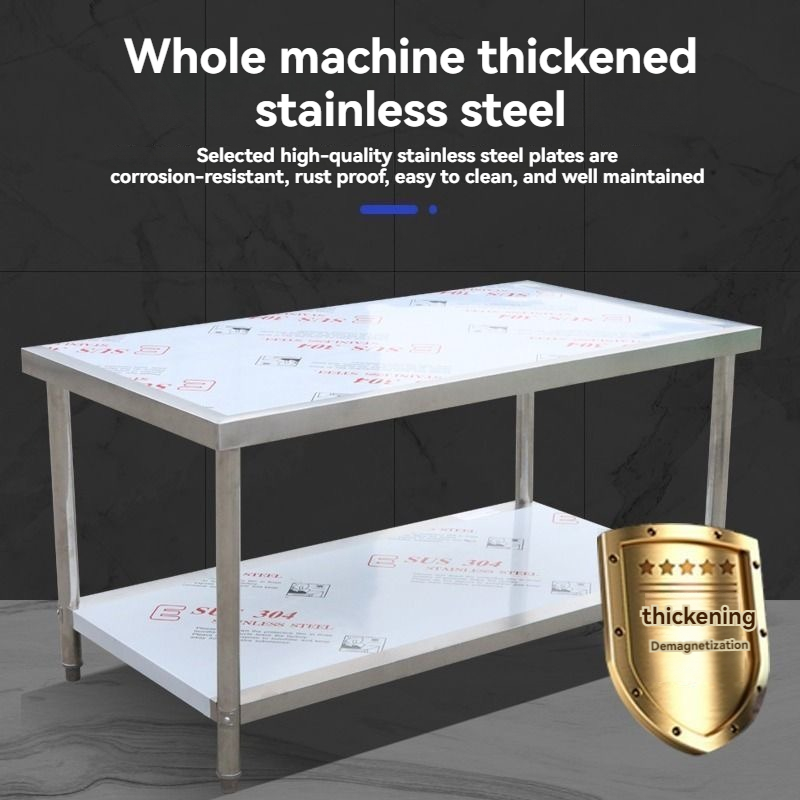 CTTC kitchen table 304 Stainless steel 2-layer work table console table ...