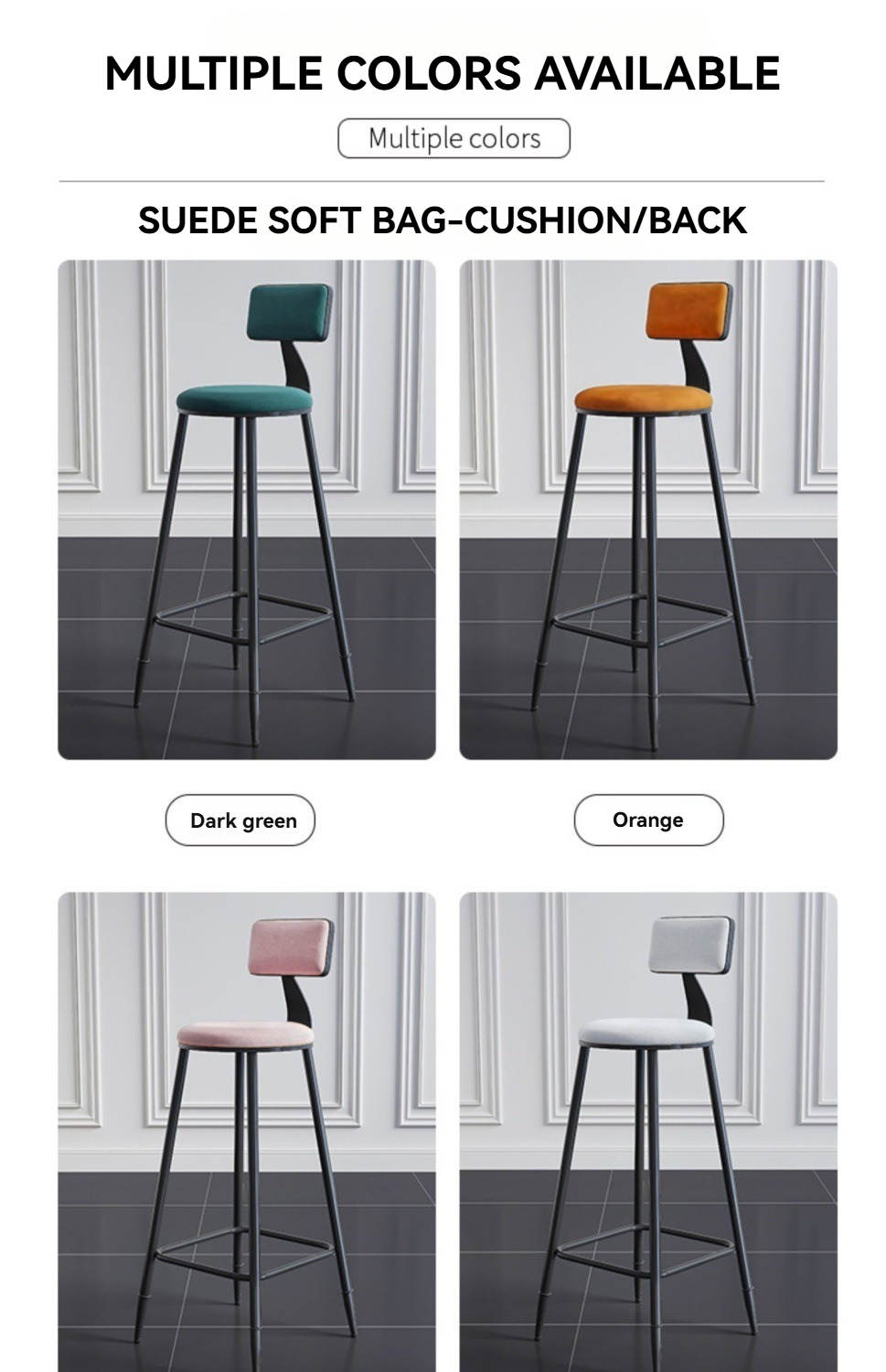 Bar stools 75cm High stools Bar stools Home backrest dining table ...