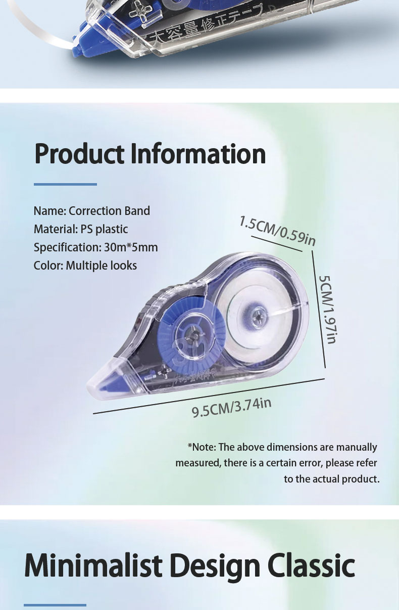 8M/12M/30M Large Capacity Correction Tape Set Smooth Correction Tape ...