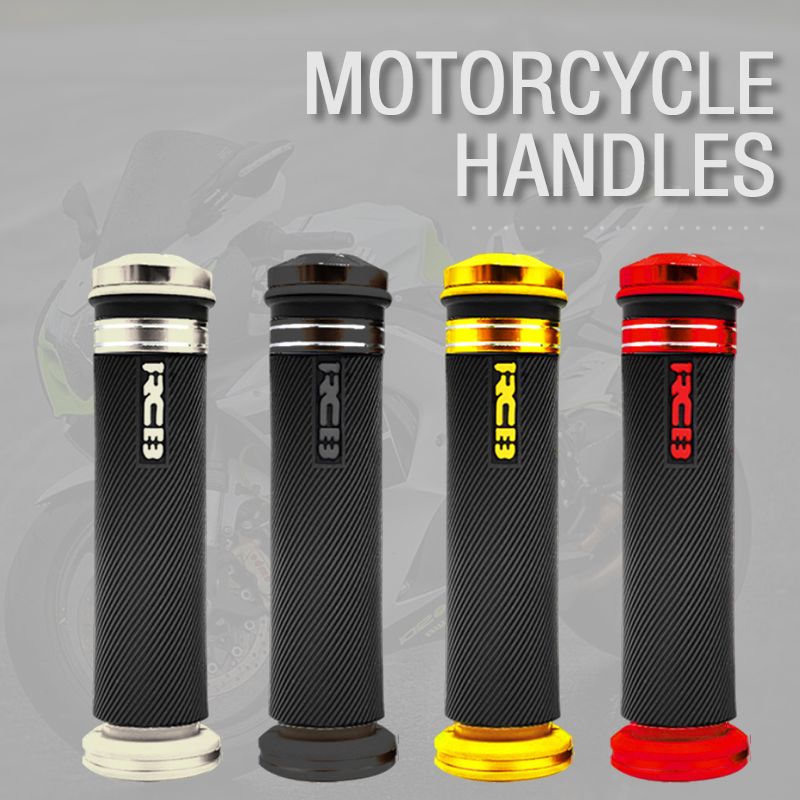 RCB Motorcycle Handle Grip Rubber With Alloy Bar End Universal 2PCS ...