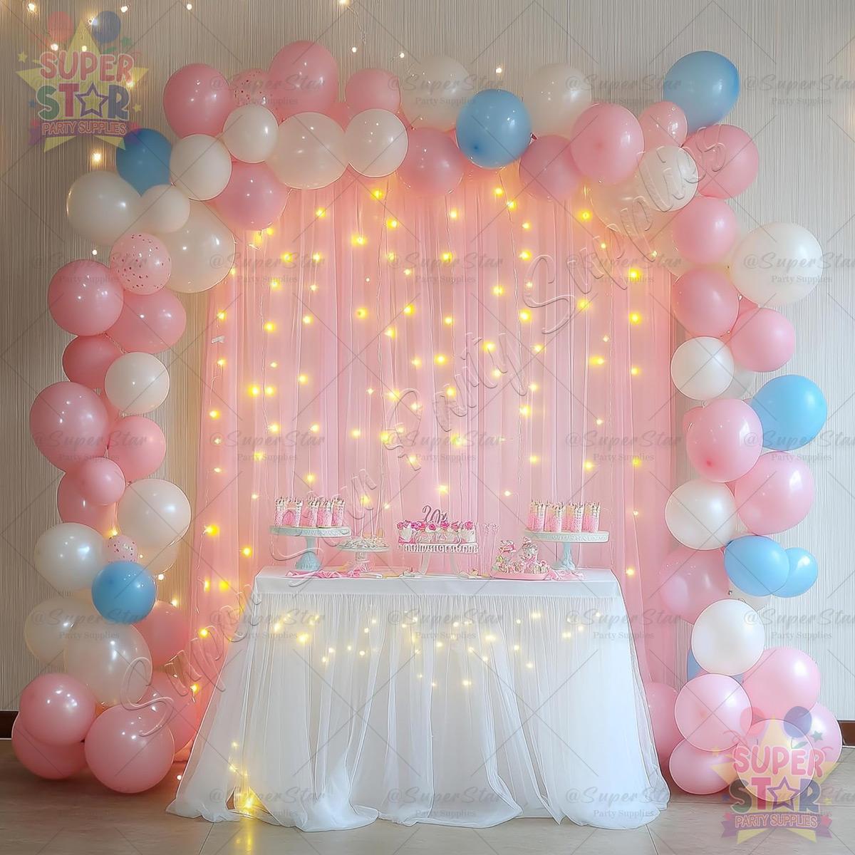 3m*3m White Tulle Backdrop Curtain for Parties Wedding Sheer Backdrop ...