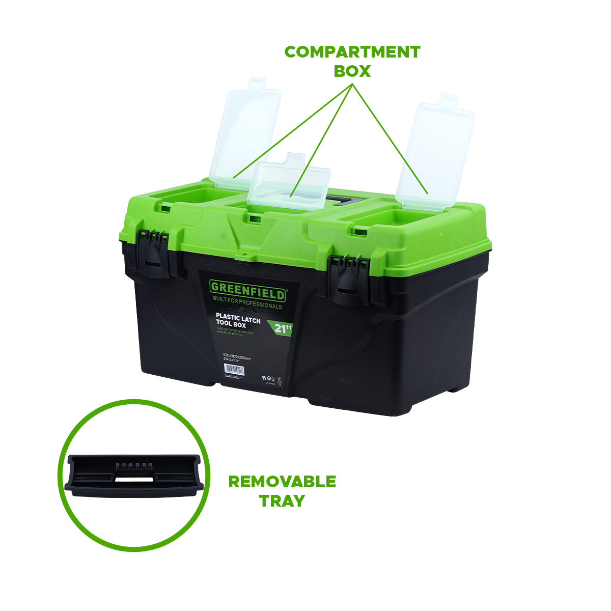 Greenfield Tool Box 21" With Plastic Latch - Tool Storage | Shopee ...