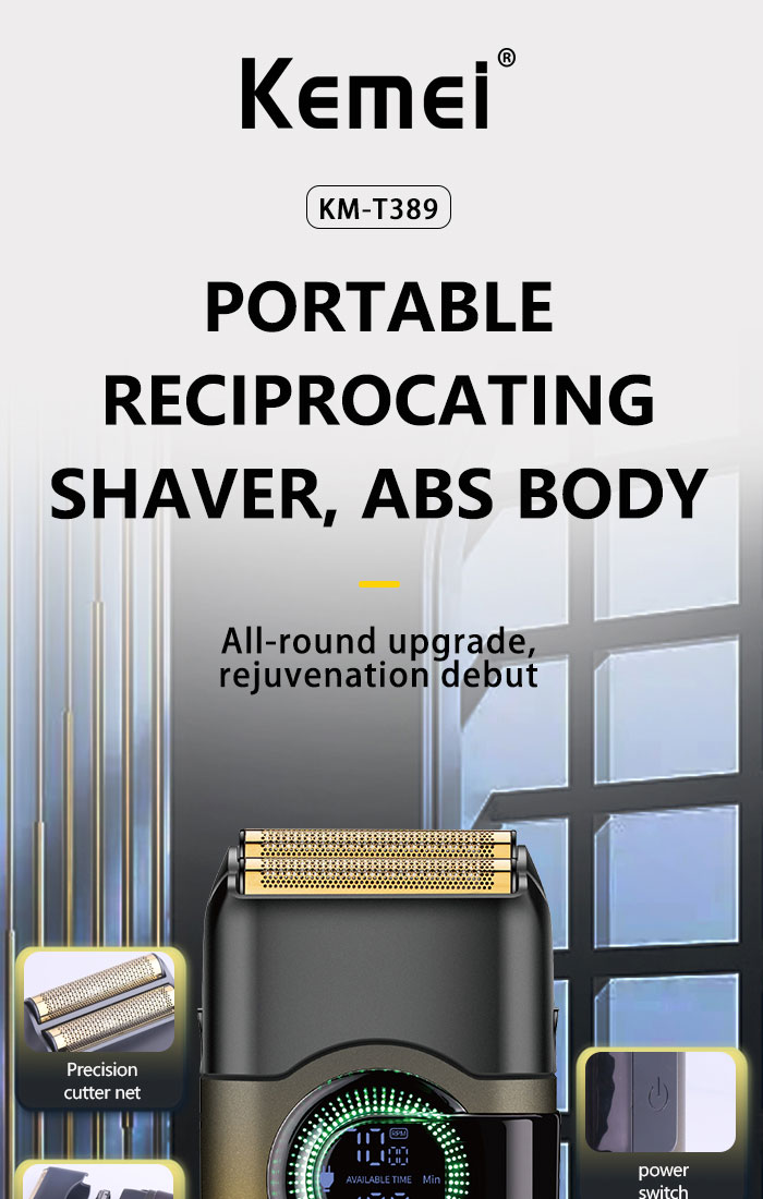 Kemei Waterproof 7500RPM High Speed Electric Beard Razor Splicing Color ...