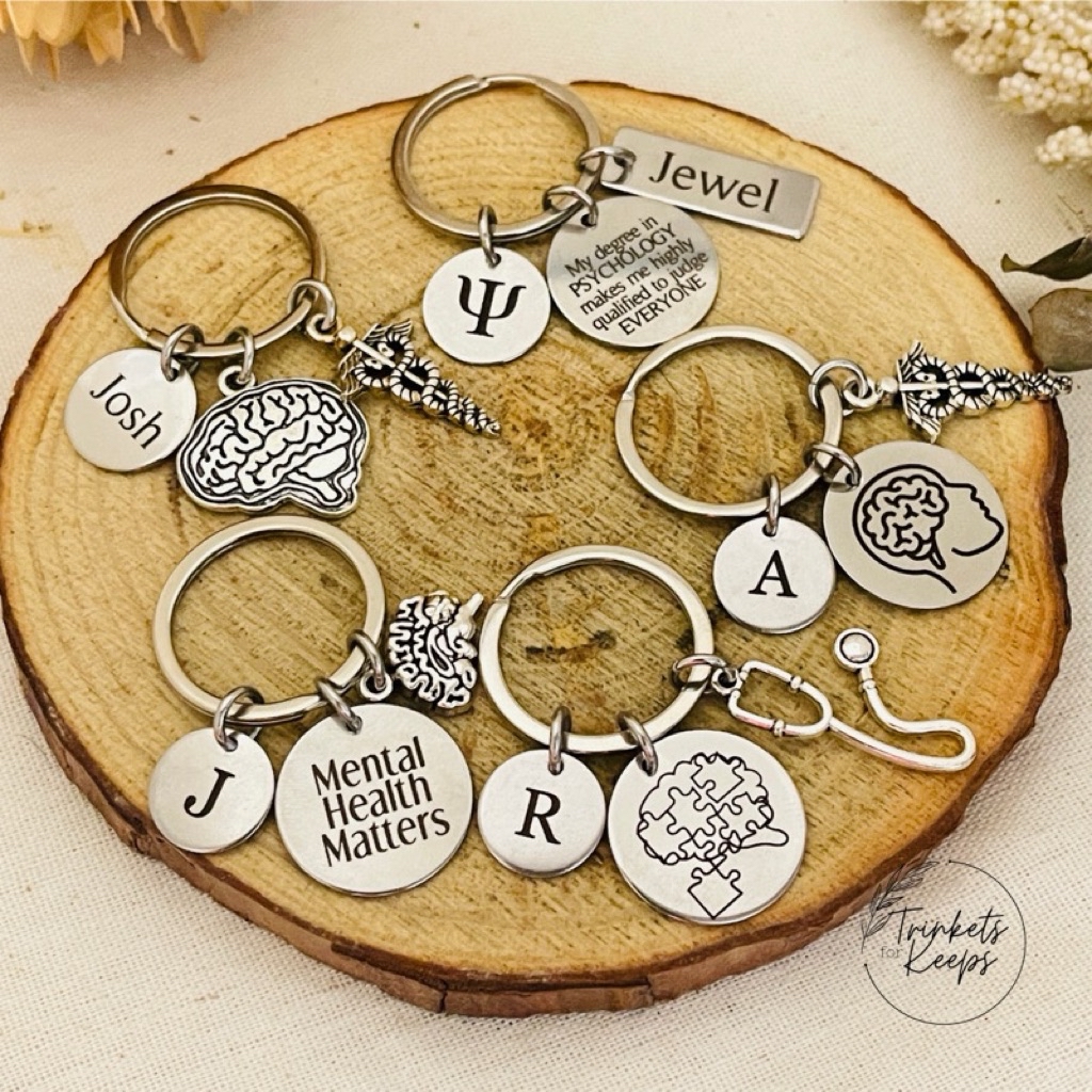 Psychology Keychain • Doctor Keychain • Brain Keychain • Personalized ...
