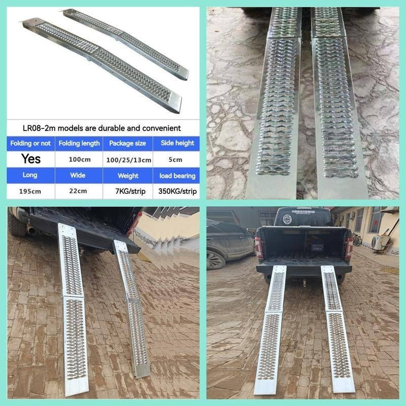 2PC Heavy Duty Foldable Car Ramp Motorcycle Steel Ramp Electric Scooter ...