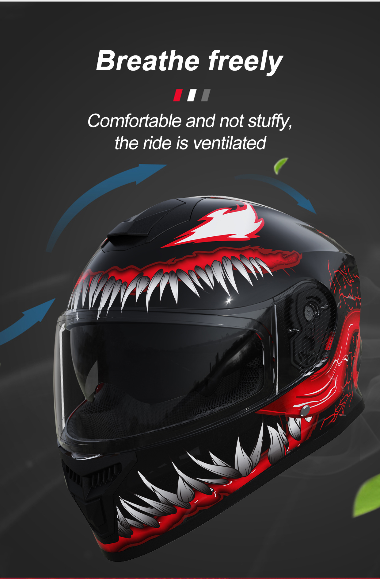 AKA 902 Venom Helmet Dual Lens Motorcycle Helmet Full Face Helmet with ...