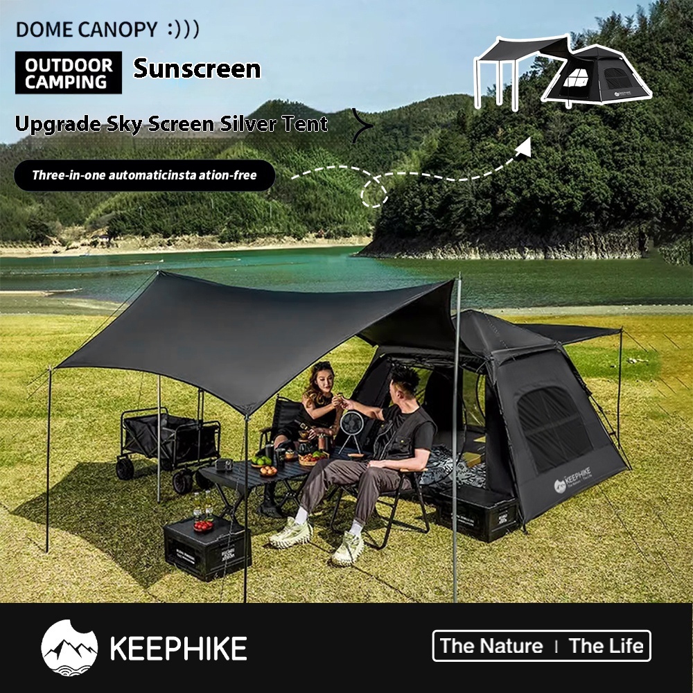 KEEPHIKE Hydraulically Automatic Tent for 3-4 People, Foldable, Sun and ...